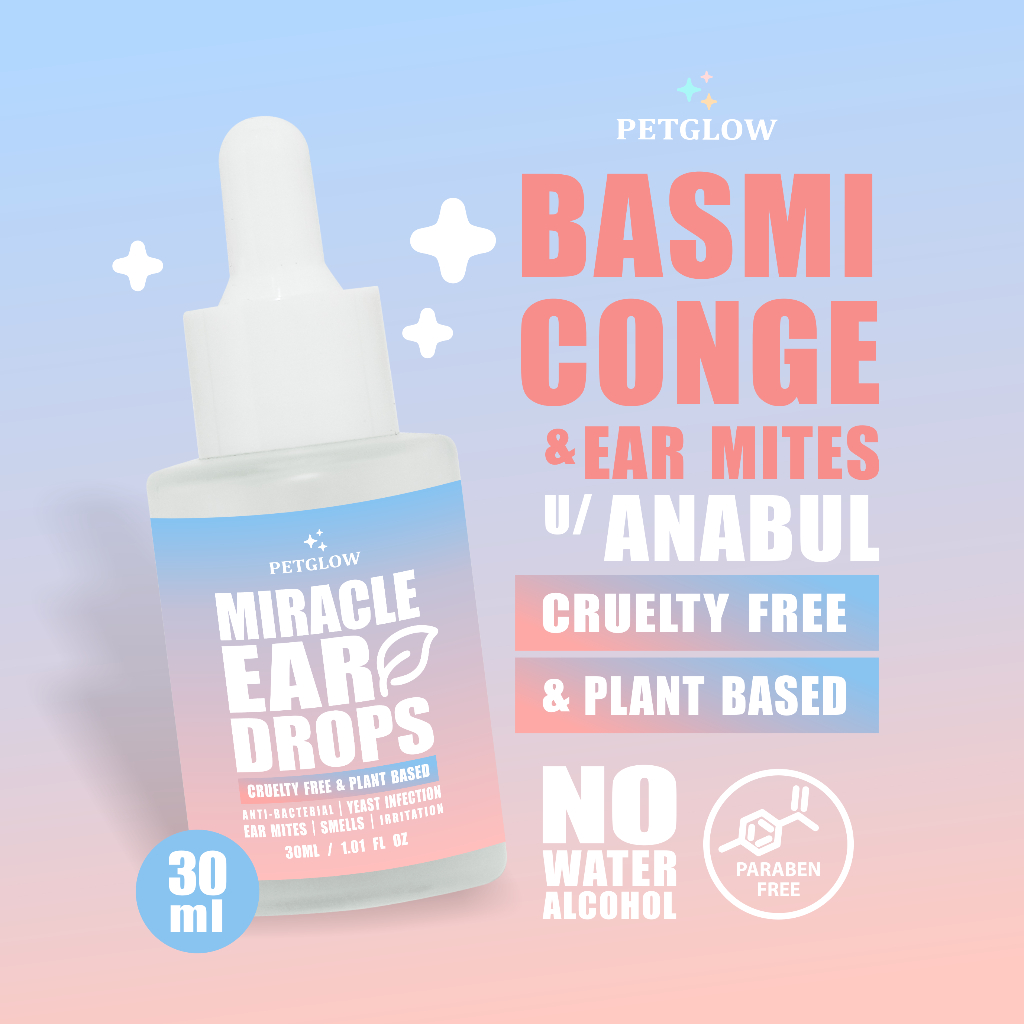 Jual Miracle Ear Cleaner and Drops by Petglow Basmi Conge & Ear Mites ...