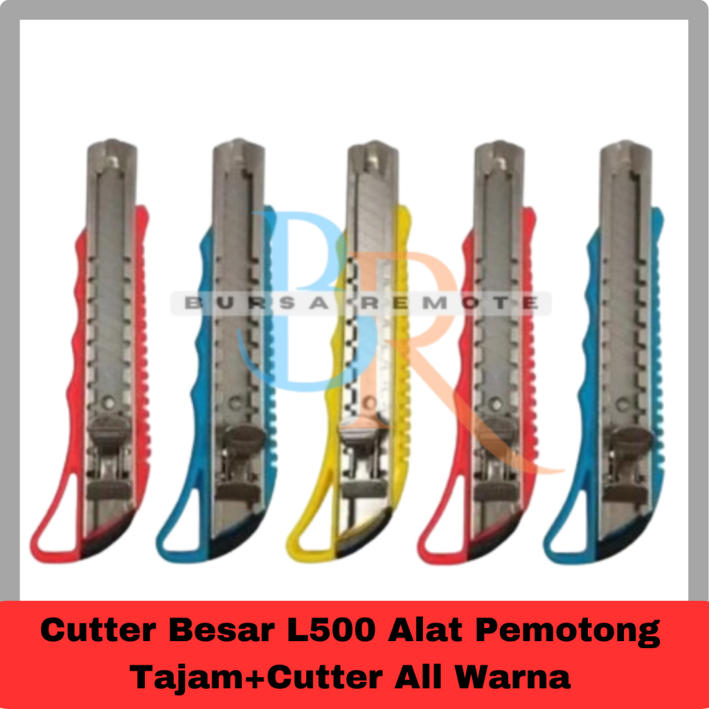 Jual Cutter Besar L500 Alat Pemotong Tajam+Cutter All Warna Random ...