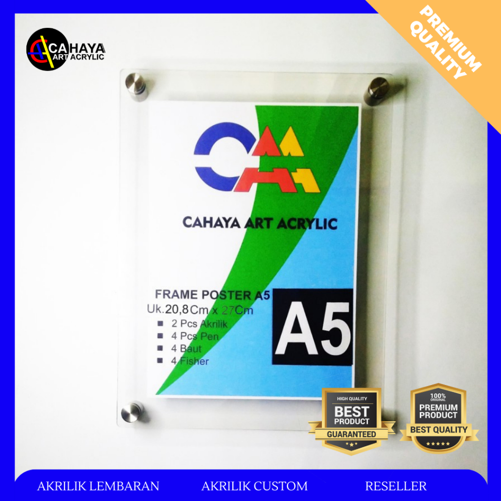 Jual FRAME BINGKAI DISPLAY AKRILIK POSTER DINDING | UKURAN A5 | 2MM/3MM ...