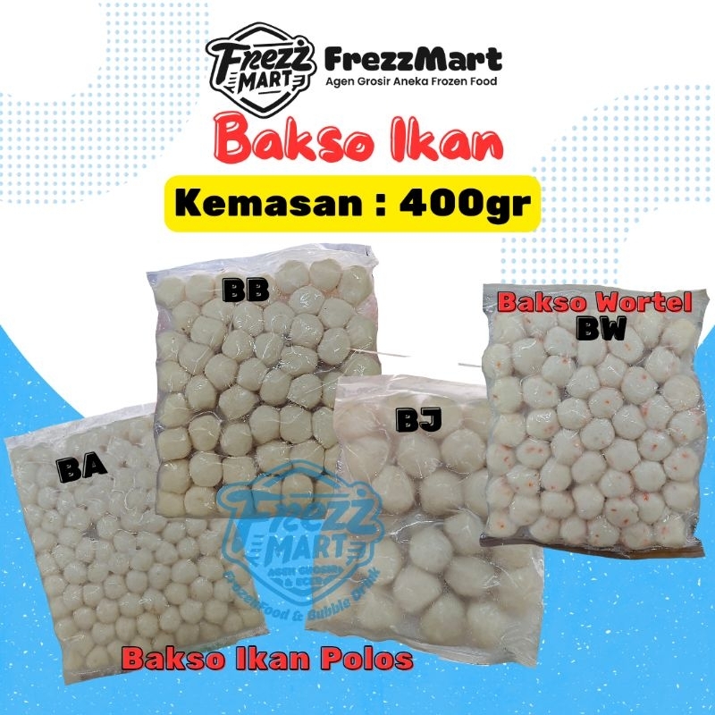 Jual Bakso Ikan Kecil Besar Jumbo Polos & Wortel Kemasan 400gr BA BB BJ ...