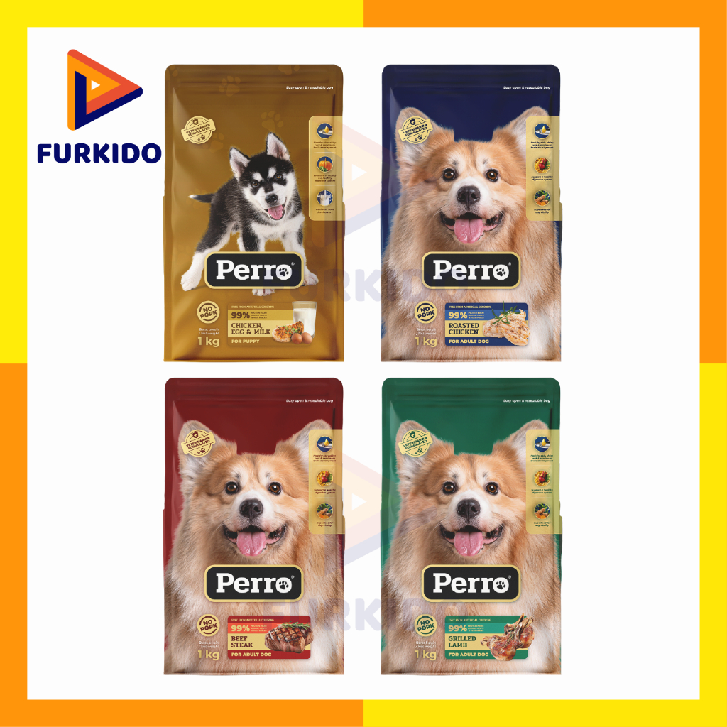 Jual Perro Puppy & Adult Dog Food 1 Kg / Makanan Kering Anjing | Shopee ...