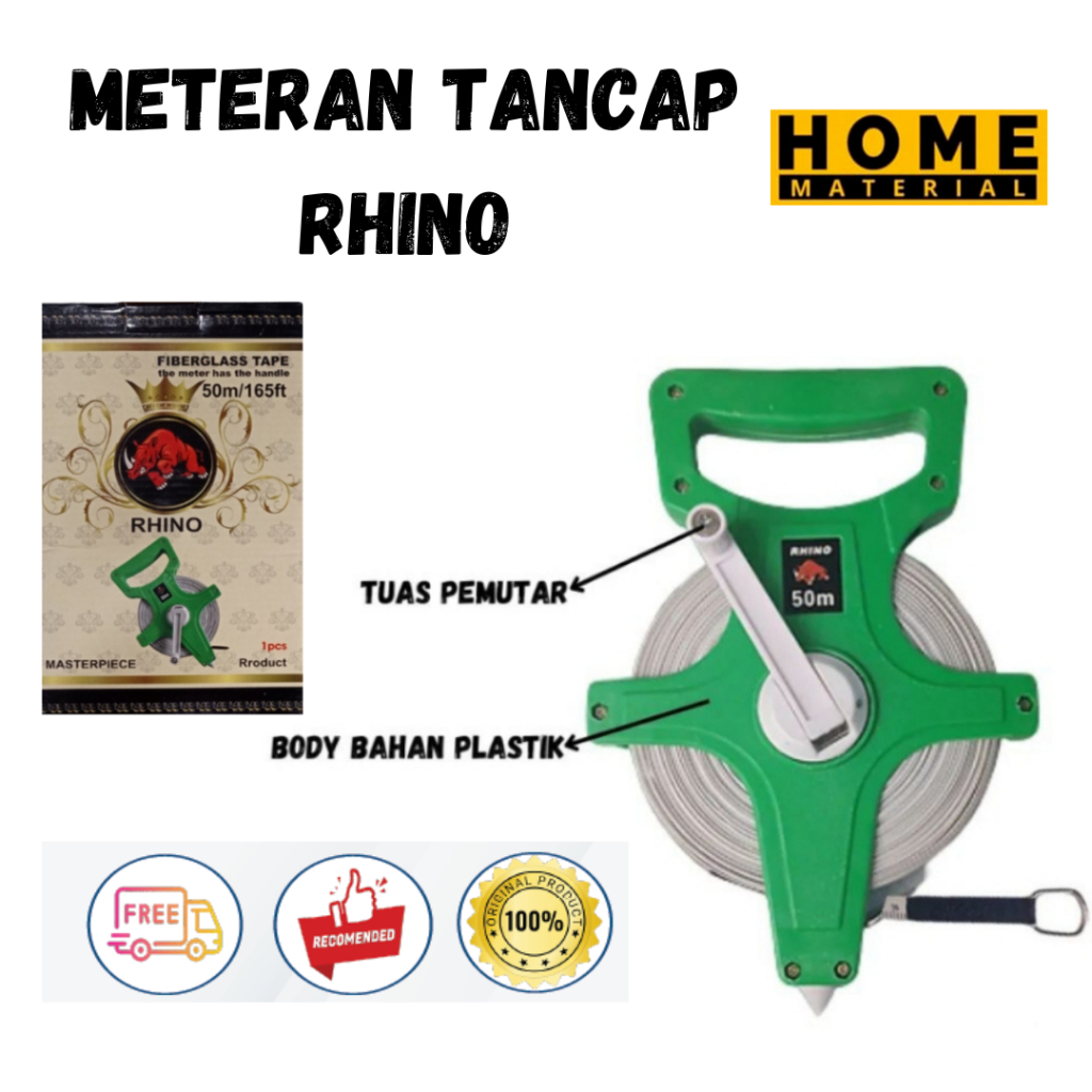 Jual Meteran Rol Tancap 50 Meter Roll Gulung Tanam Tanah Bangunan rhino ...