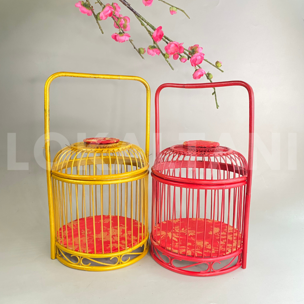 Jual Keranjang Bambu Imlek Model Sangkar Burung/ Keranjang Seserahan ...