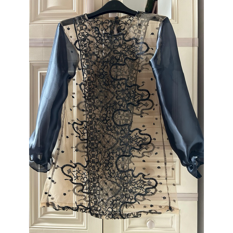 Jual Zize Outer Tunik Brokat Gardan Etnik Mix Organza/Outer Brokat ...