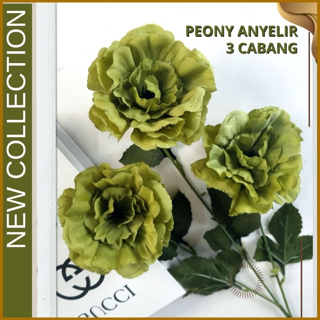 Jual Bunga Peony Anyelir Jumbo Artiifcial 3 Cabang/Bunga Peony Tangkai ...