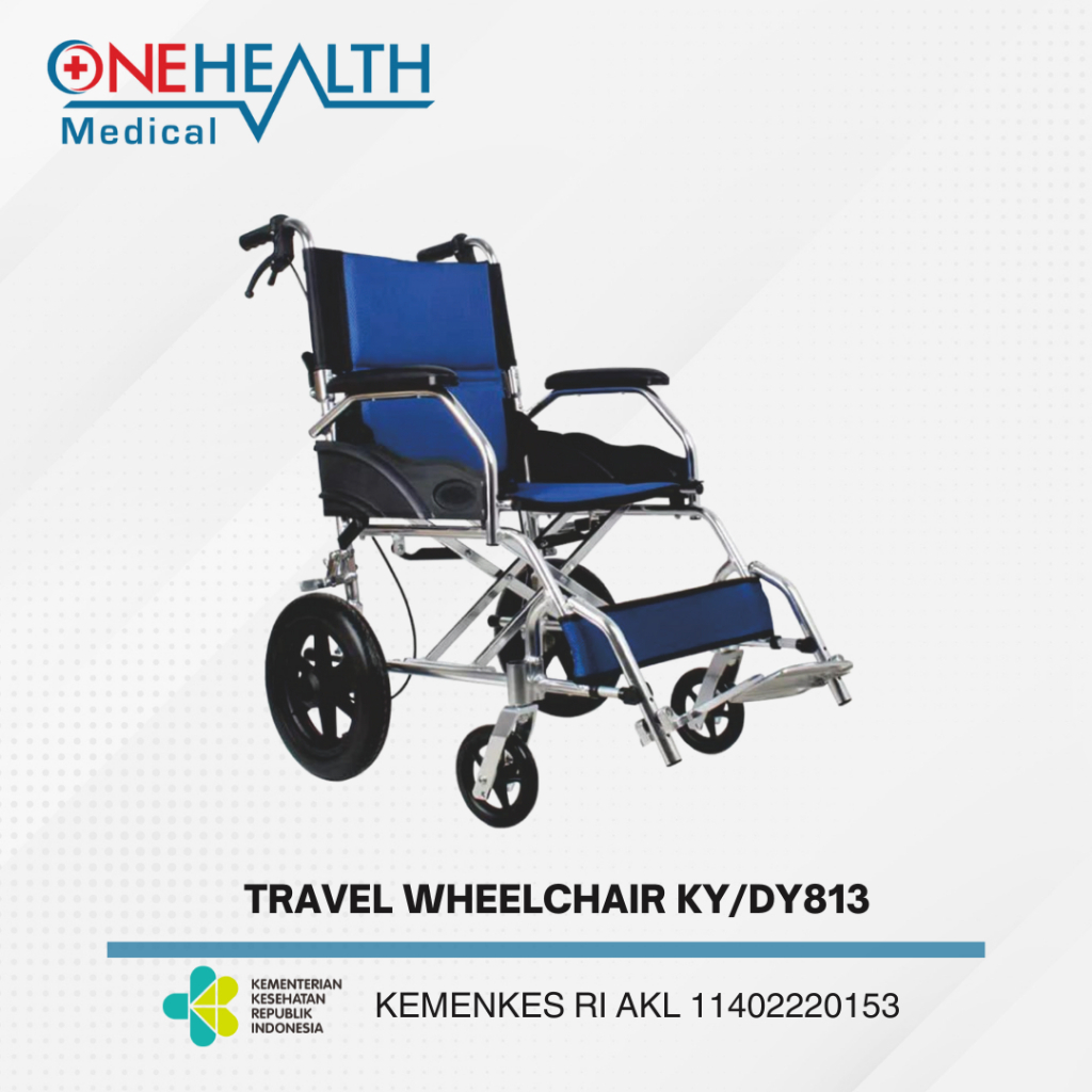 Jual Onehealth Kursi Roda Lipat Travel Wheelchair DY813 Maks 100 Kg ...