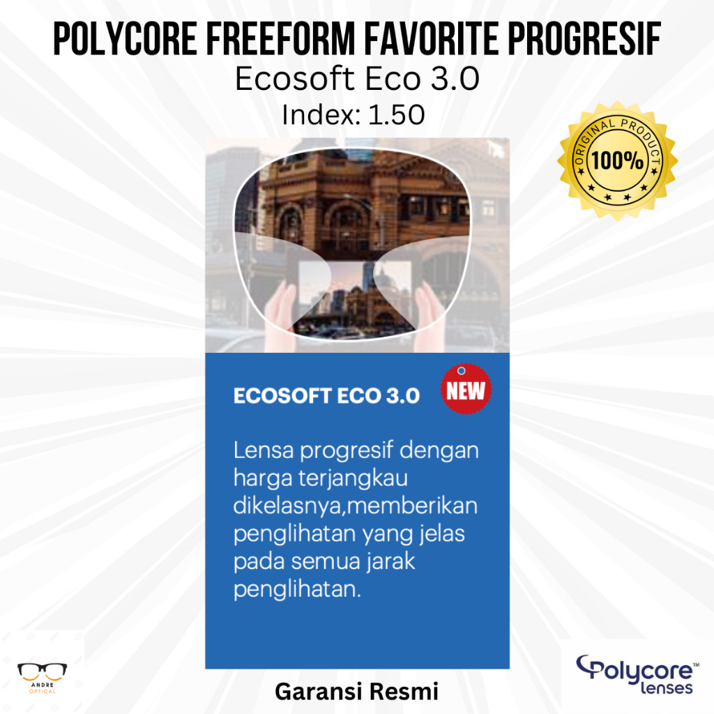 Jual Lensa Kacamata Progresif Polycore Ecosoft Eco 3.0 Original ...