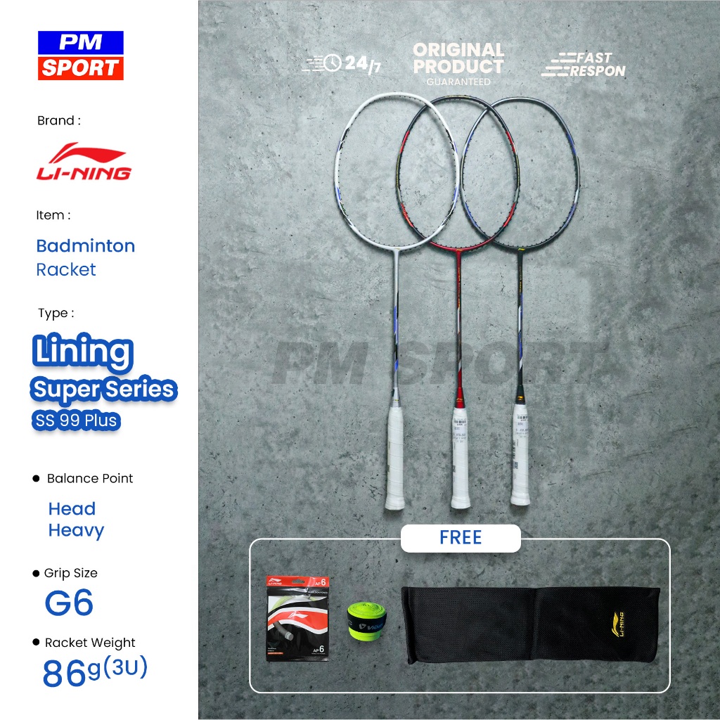Jual RAKET BADMINTON / BULUTANGKIS LINING SUPER SERIES 99 PLUS | Shopee ...