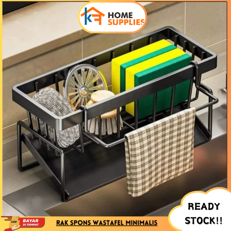 Jual 【KF】Rak Spons Wastafel Tempat Sabun Cuci Piring Holder Kain Lap ...