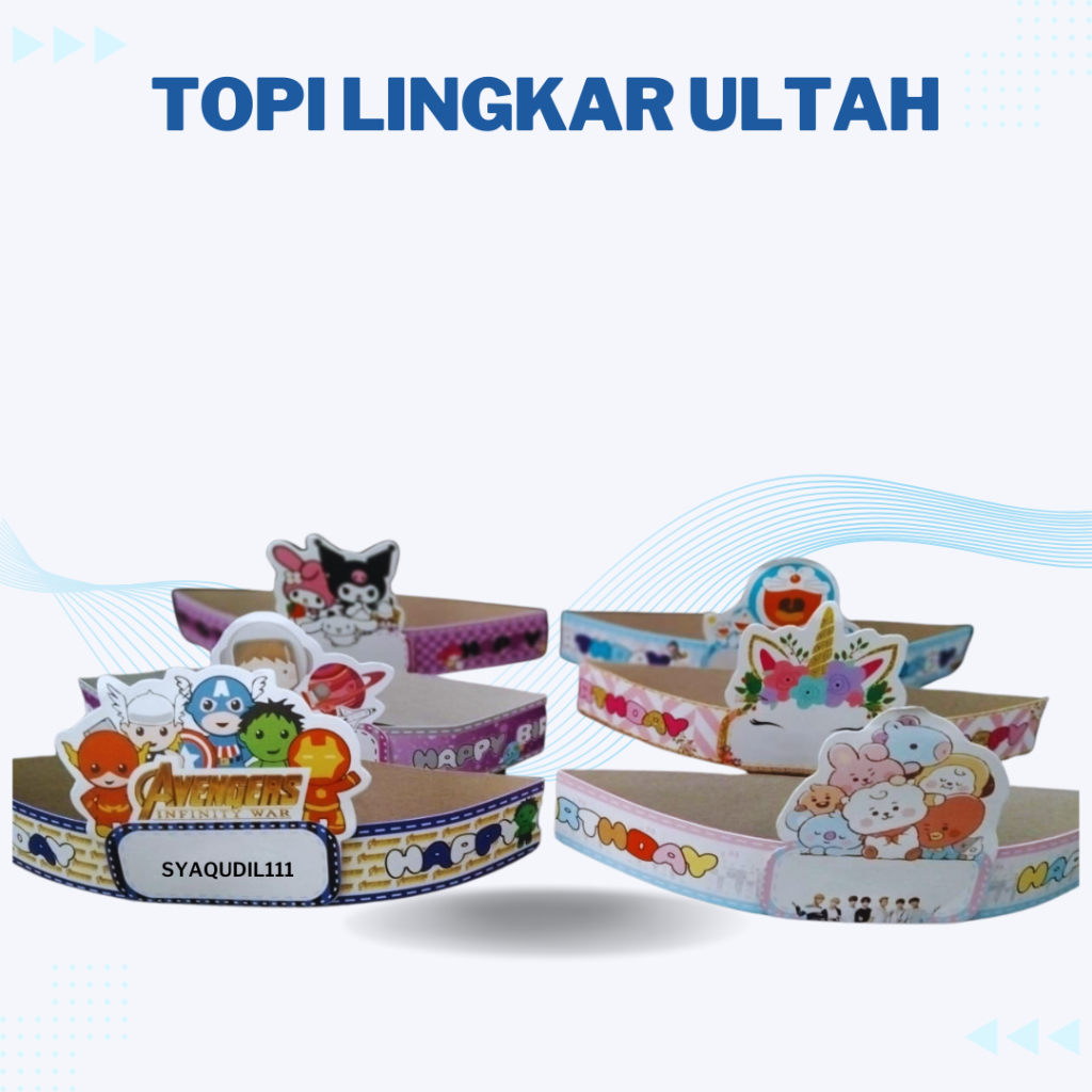 Jual Topi Lingkar Ulang Tahun Anak Gambar Kartun / Topi Pesta Ultah ...