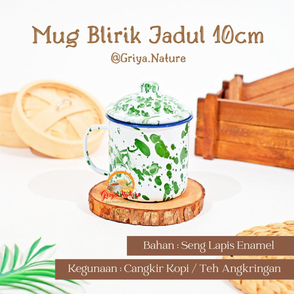 Jual GRIYA NATURE [COD] Mug Blirik Jadul 10cm + Tutup | Cangkir Kopi ...