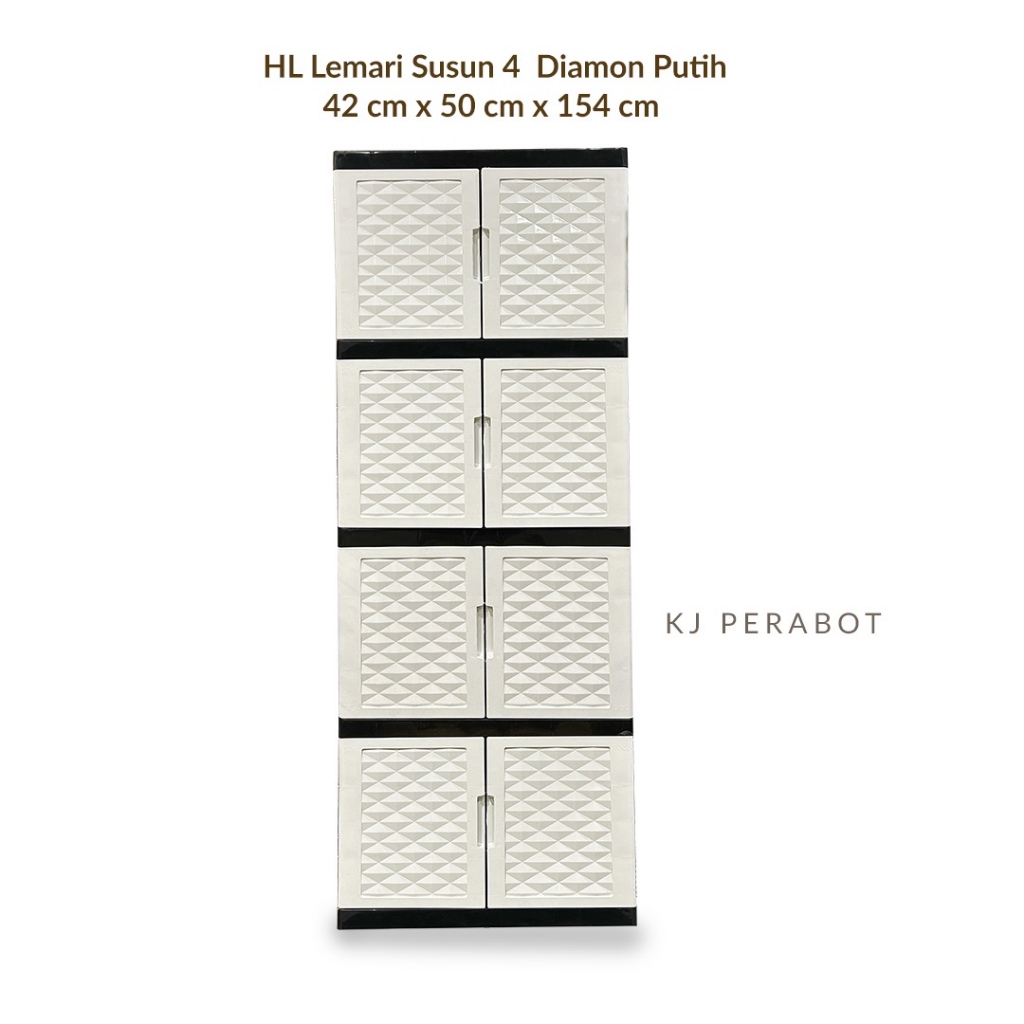 Jual KJ Perabot - HL Lemari Susun 4 42X50X145 Diamond Putih | Shopee ...