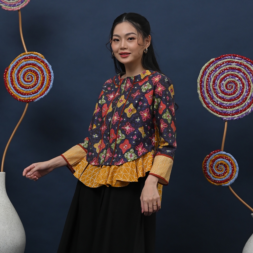 Jual NONA RARA - Nilam Permen T3264, Baju kerja blouse batik wanita ...