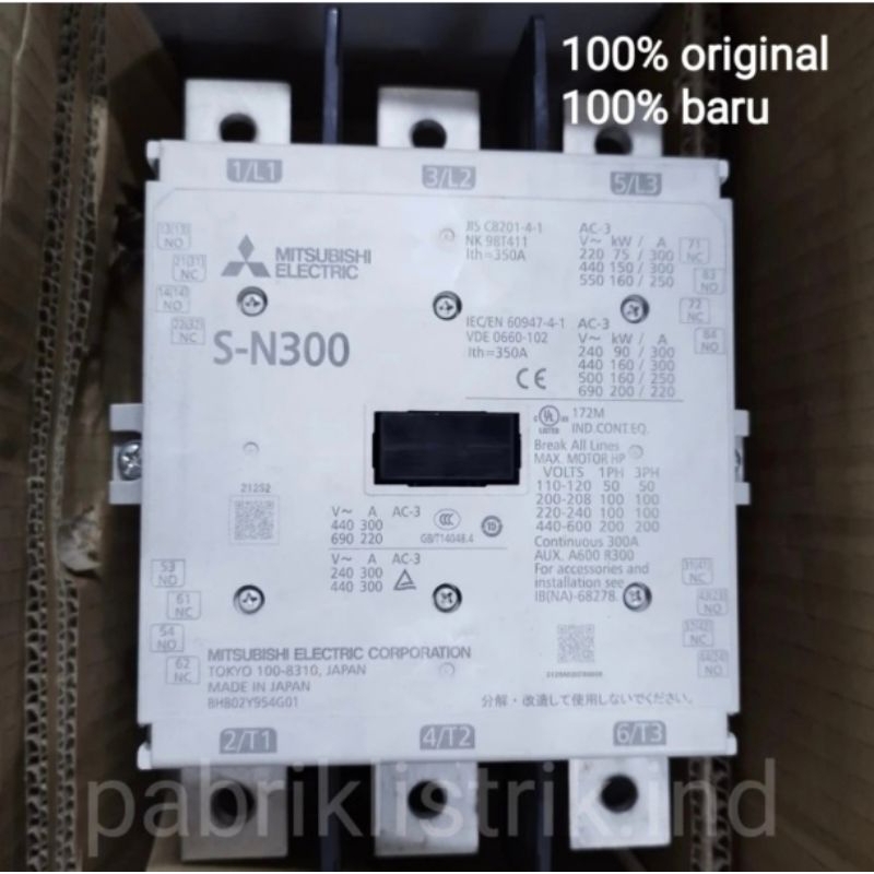 Jual Magnetic Contactor S N300 SN300 160kW coil 220V Mitsubishi ori ...