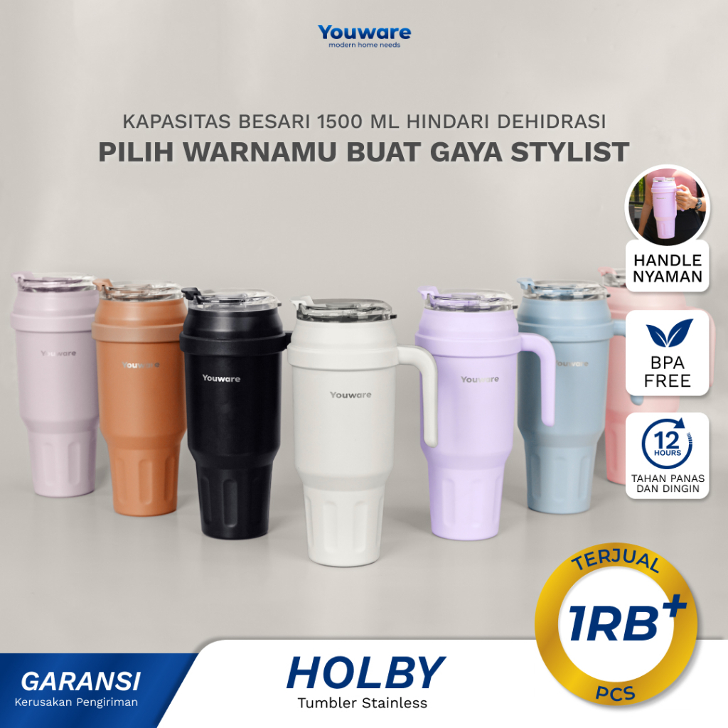 Jual Youware - Holby Botol Minum Tumbler Stainless Steel 1500ml Tahan Panas Dingin | Shopee ...