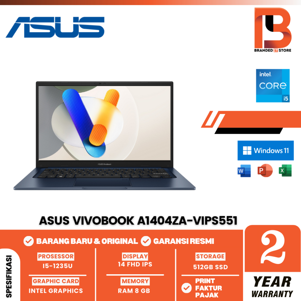 Jual Asus Vivobook 14 A1404ZA-VIPS551 VIPS553/Core i5-1235U/8GB/512 ...