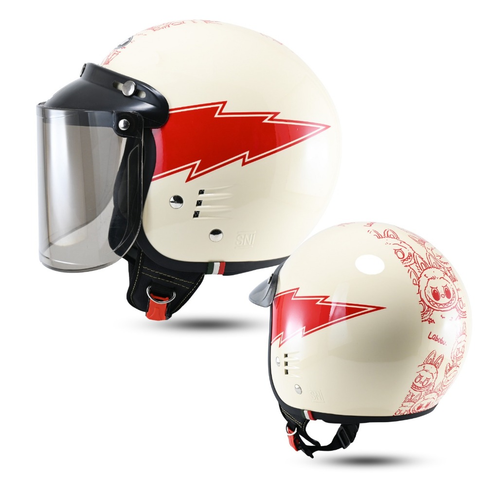 Jual Helm Bogo Retro Cewek Keren Lucu Kekinian Viral 2024 SNI Hijab ...