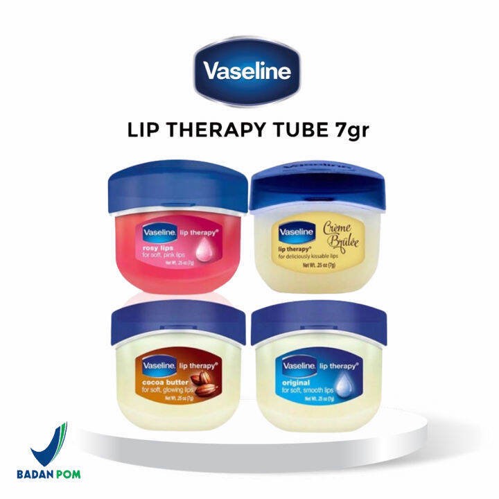 Jual JAR Vaseline lip therapy / lip care 7g - Rosy Lips / Original / Creme Brulee | Shopee Indonesia