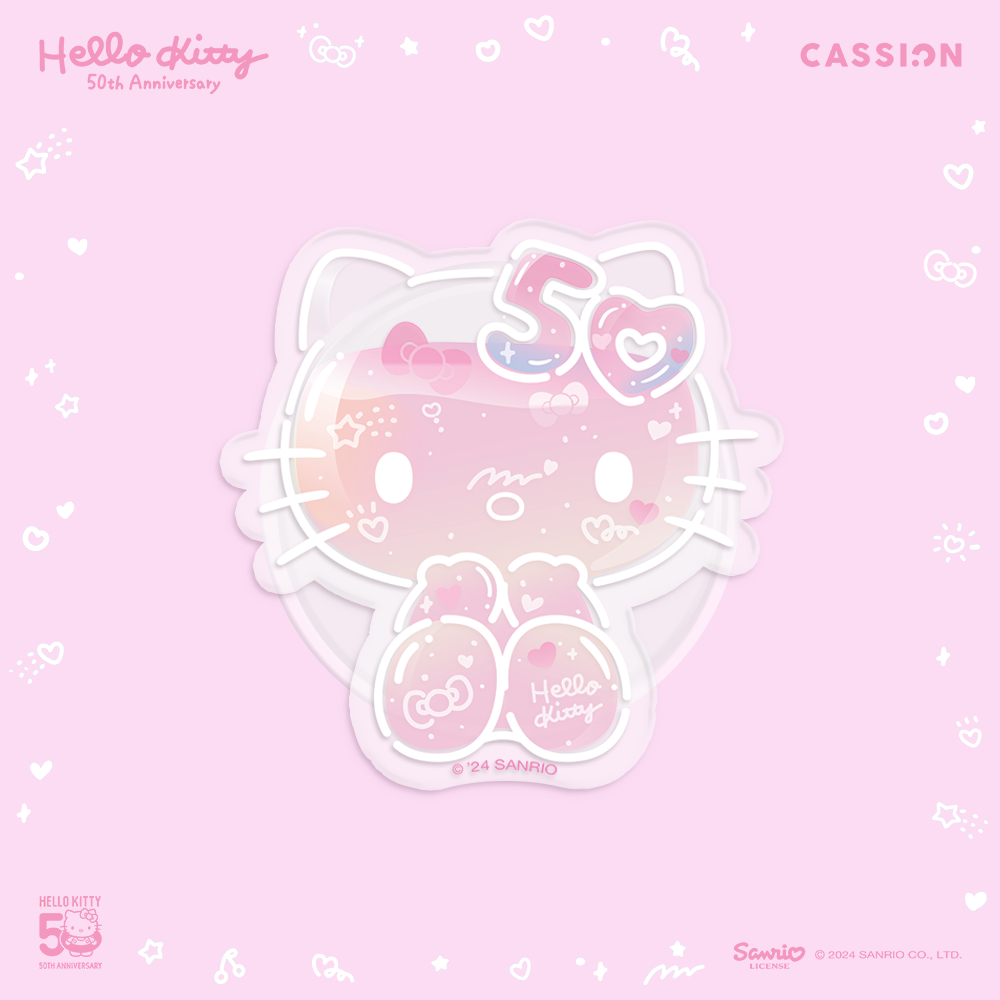 Jual Popup Stand Acrylic Phone Holder Docking Bubbly - Hello Kitty 50th ...