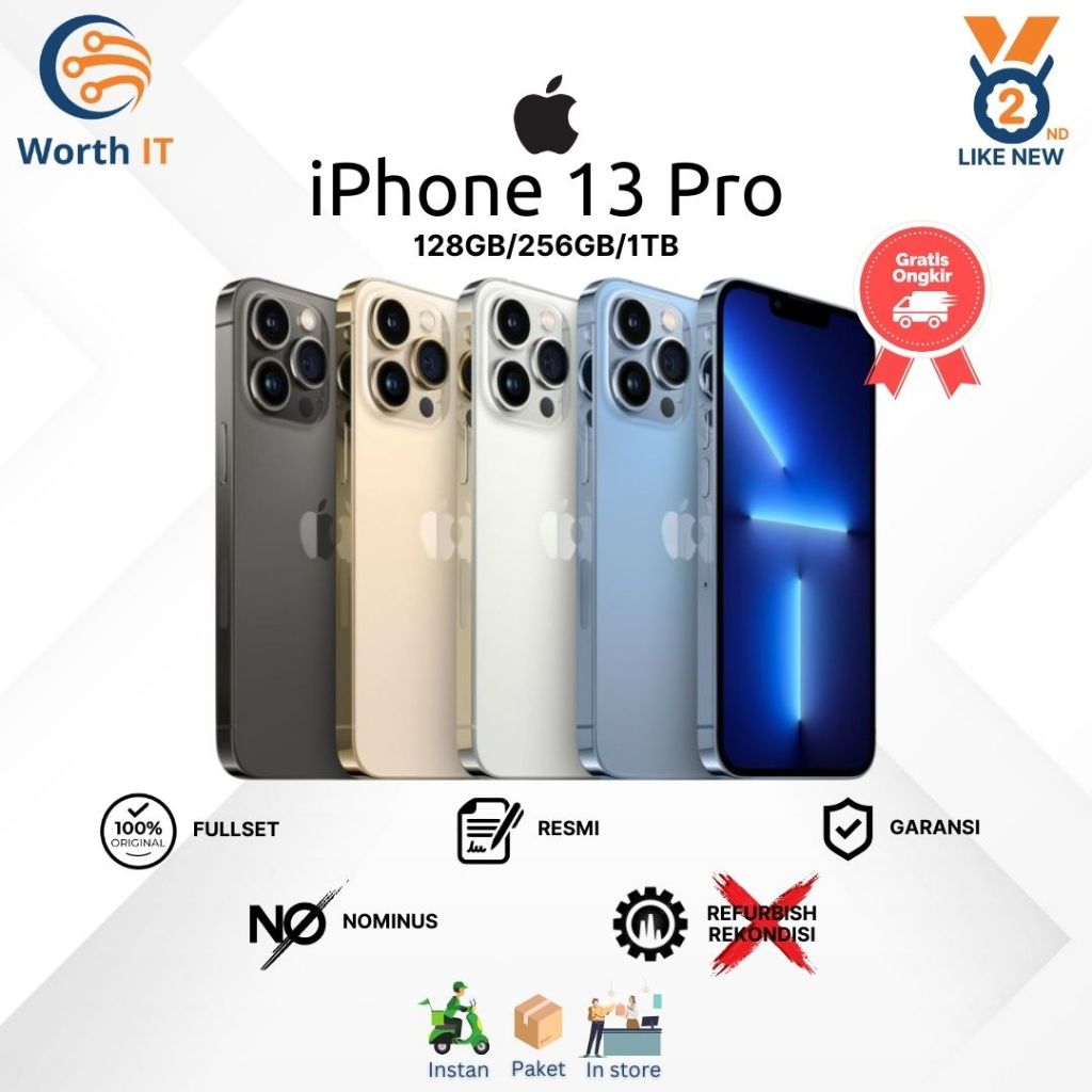 Jual Perfect iPhone 13 PRO - 128/256/512 GB Fullset Second/Bekas Original 100% Mulus | Shopee ...