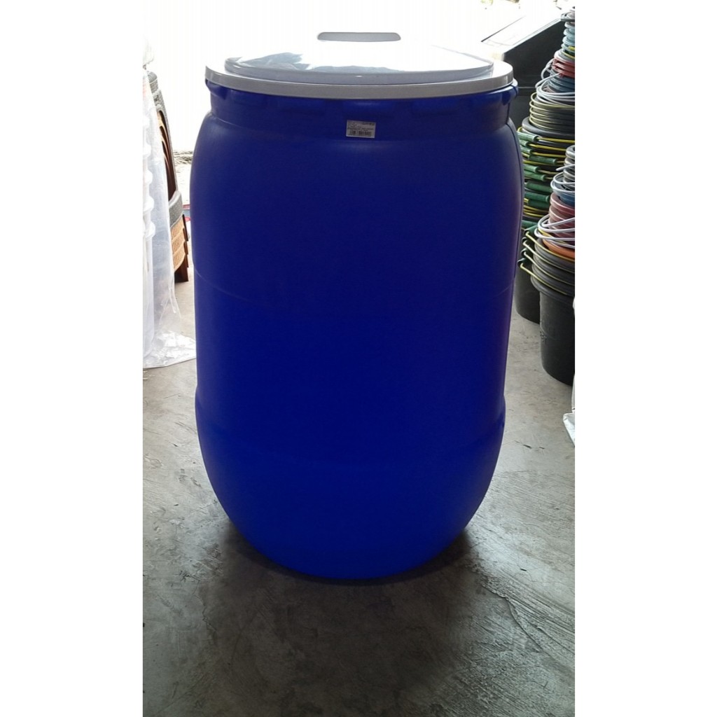 Jual Tong Air Besar 120 Liter BIRU Tutup Plastik GREEN LEAF / Drom ...