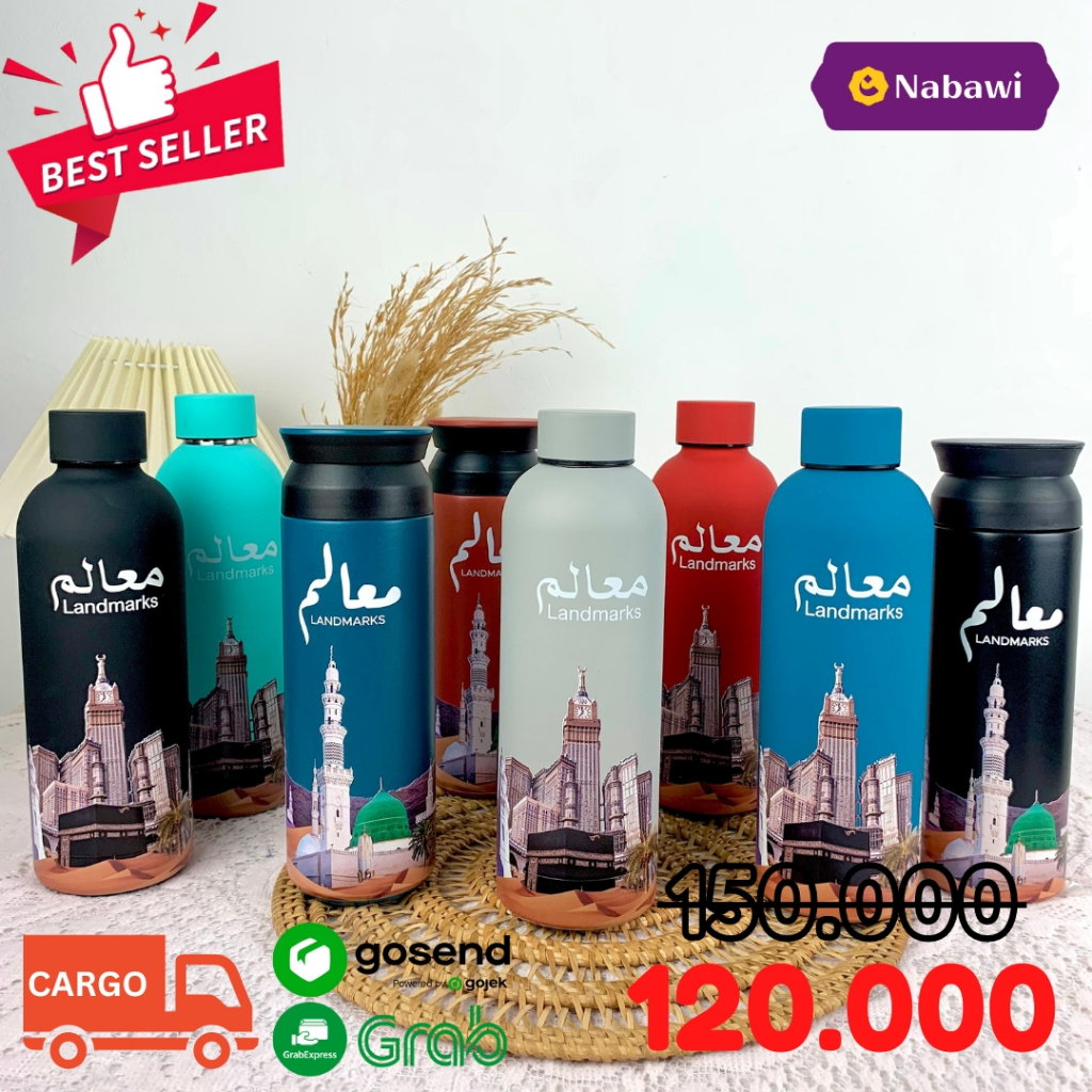 Jual Botol Minum Tumbler Termos Motif Print Makkah Madinah Insulated ...