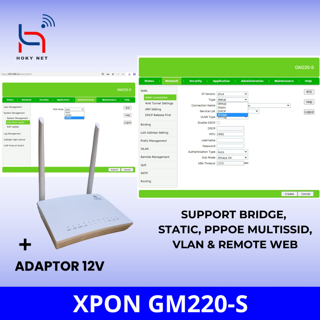 Jual XPON GM220-S (Second) GPON EPON ONU Dengan Adaptor | Shopee Indonesia