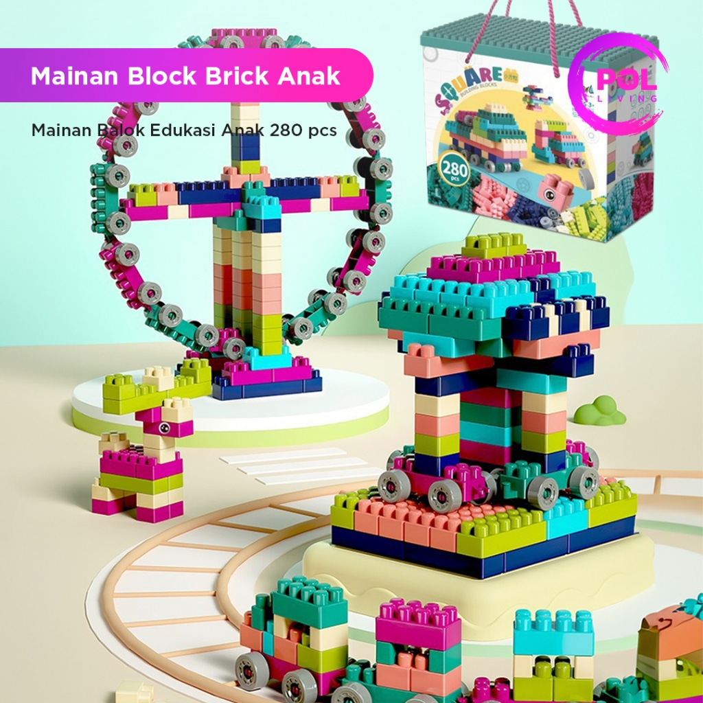 Jual POL - Mainan Edukasi Anak Brick Balok 280pcs | Shopee Indonesia