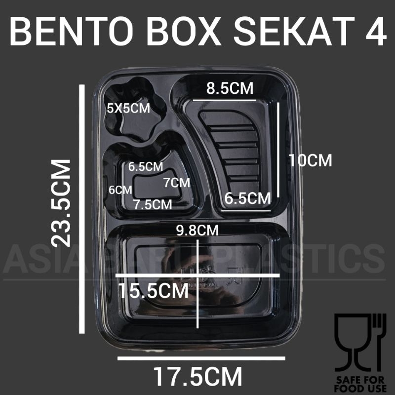 Jual Bento Box Sekat 4 LUX | Tray Kotak Makan Sekat 4 LUX | Shopee ...