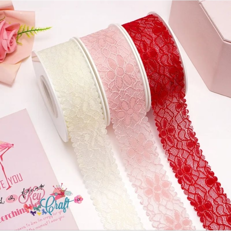 Jual Pita Renda korea bergelombang size 3,8cm | Shopee Indonesia