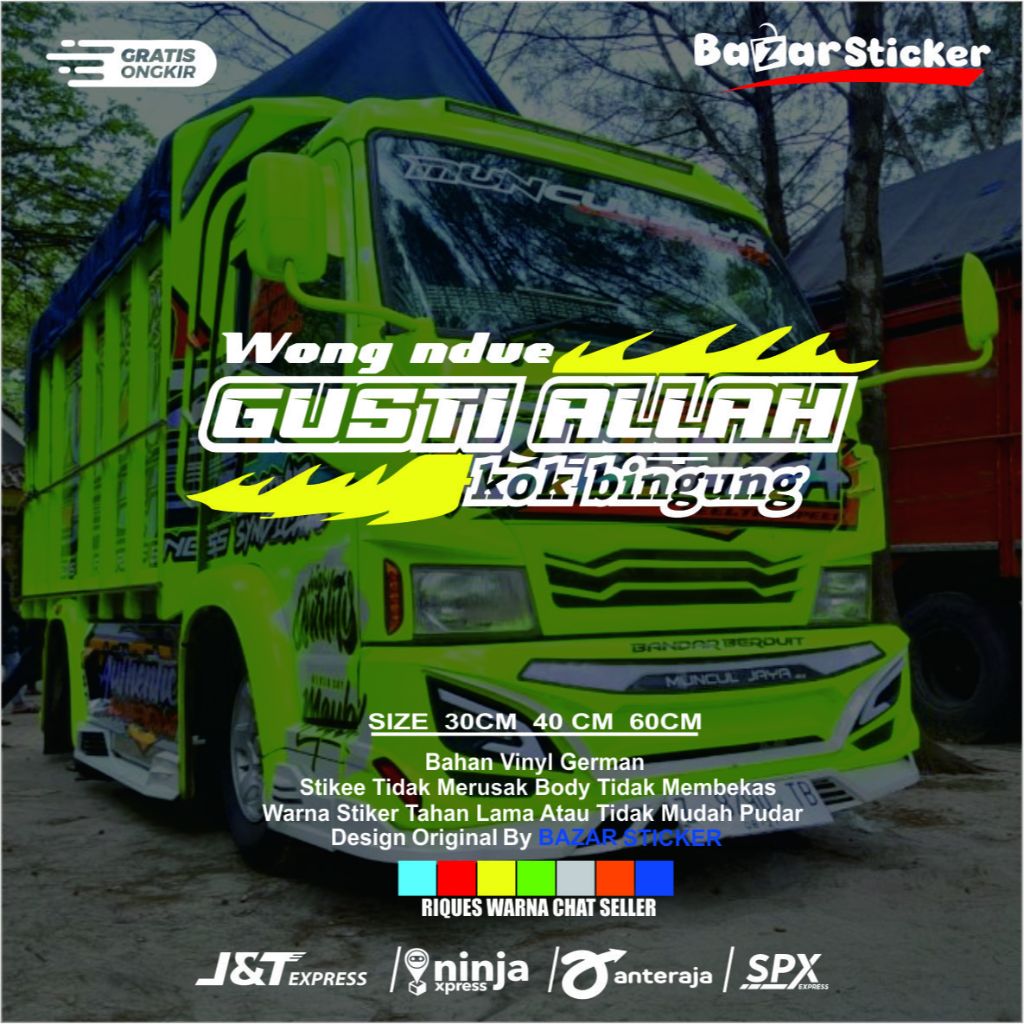 Jual stiker kaca samping wong ndue gusti allah kok bingung sticker kaca ...