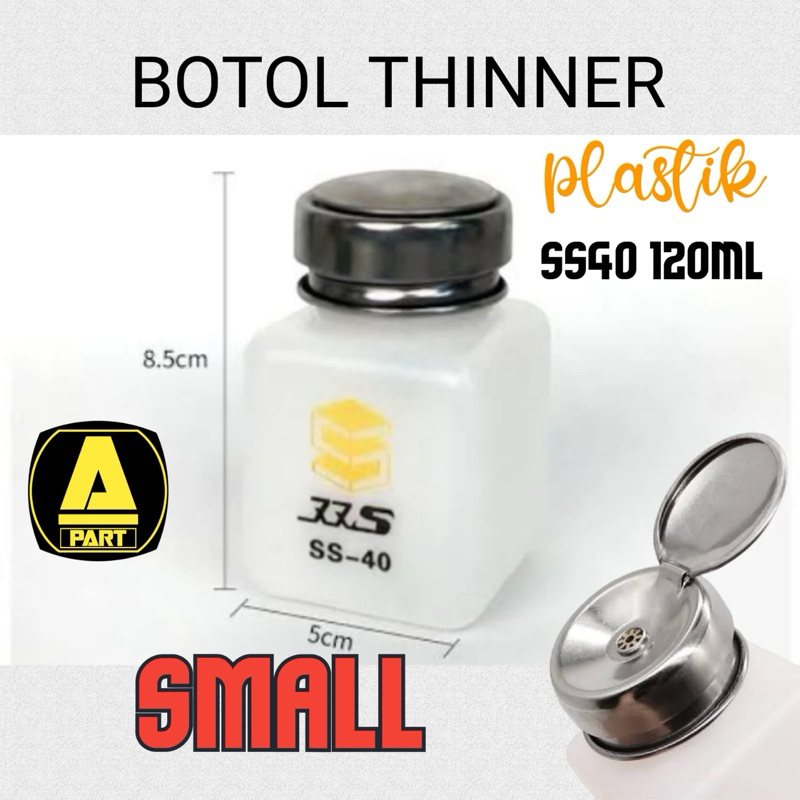 Jual BOTOL THINNER PLASTIK SS-40 120ML SMALL | Shopee Indonesia