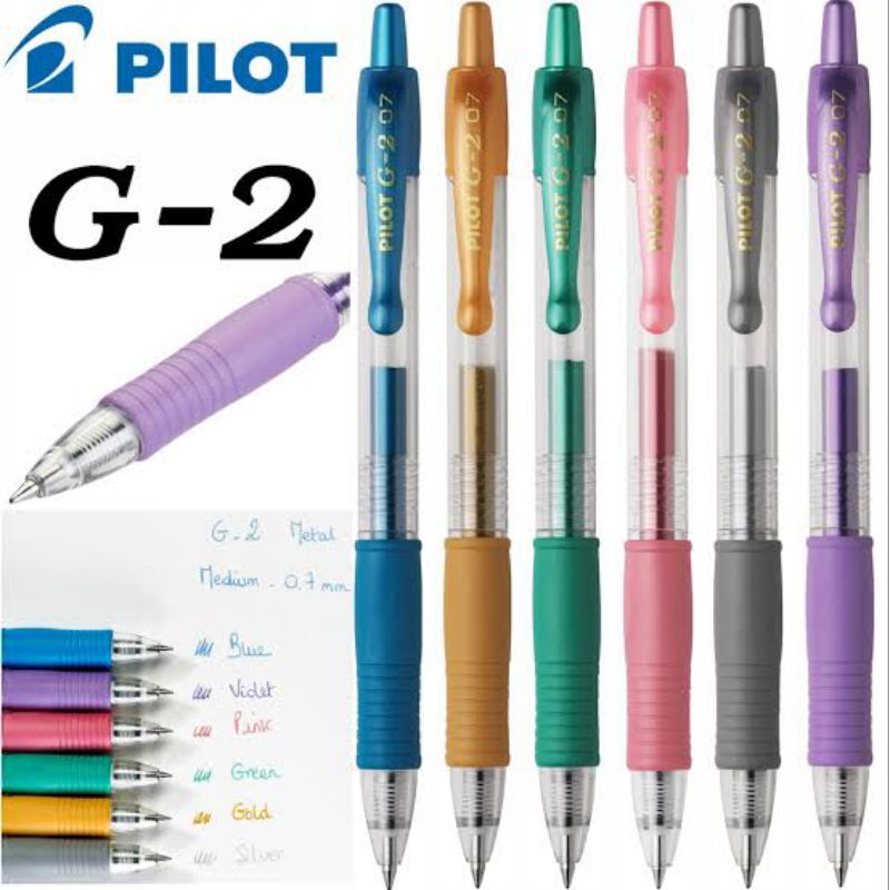 Jual Pulpen Gel PILOT G2 0.7 Metallic Series / PILOT BL-G2-7 | Shopee ...