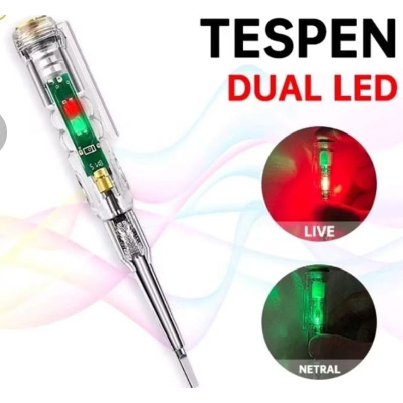 Jual taspen dual led pengecek arus bocor tespen listrik modern | Shopee ...