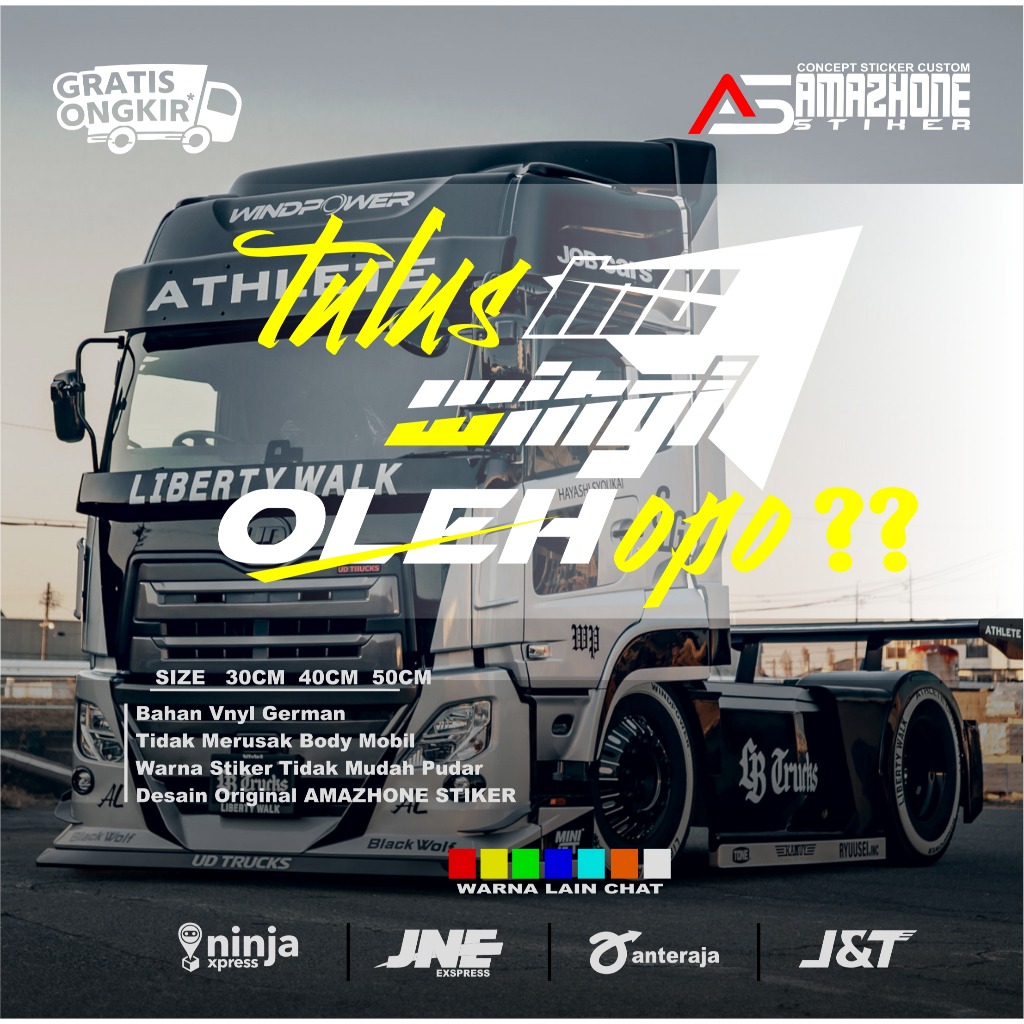 Jual Sticker truk wong tulus stiker kaca mobil truk pick up l300 giga ...