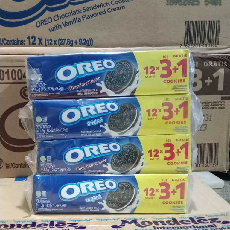 Jual OREO BISKUIT ISI 3 VANILA COKELAT 1 PACK ISI 12 PCS | Shopee Indonesia