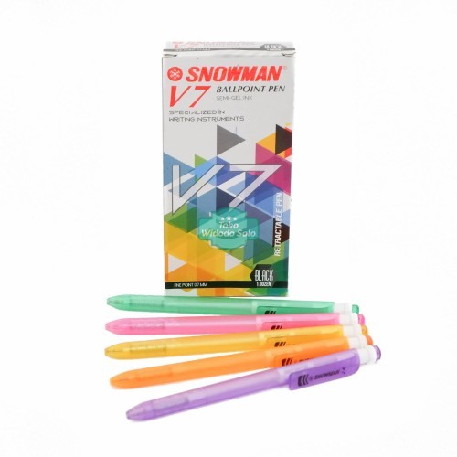 Jual Pulpen Snowman V7 0,7mm Hitam Ballpoint Semi Gel Ink Pen | Shopee ...