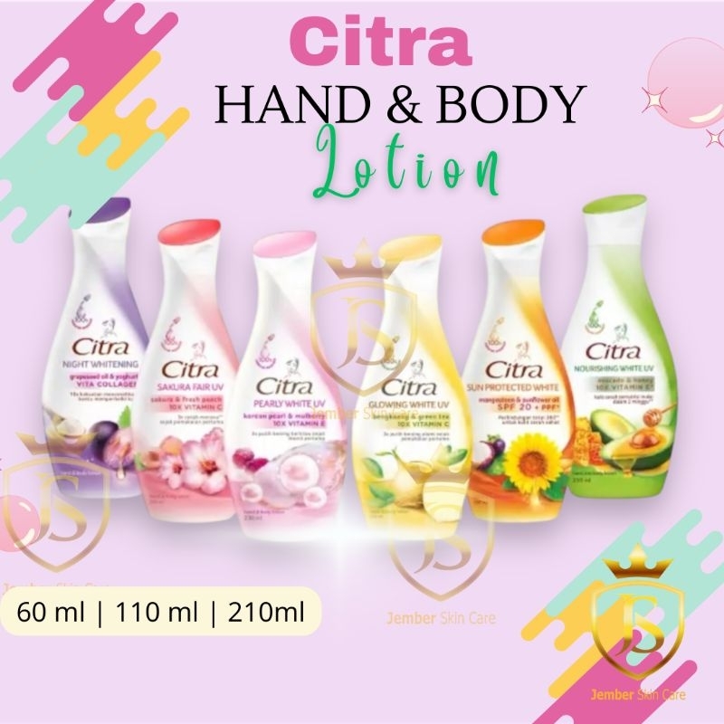 Jual CITRA Hand & Body Lotion 60ml | 110ml | 210ml | Pearly Glow UV | Bengkoang Natural Glow UV ...