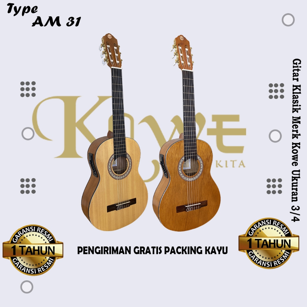 Jual Kowe Gitar Klasik Nilon Ukuran 3/4 Akustik Elektrik | Shopee Indonesia