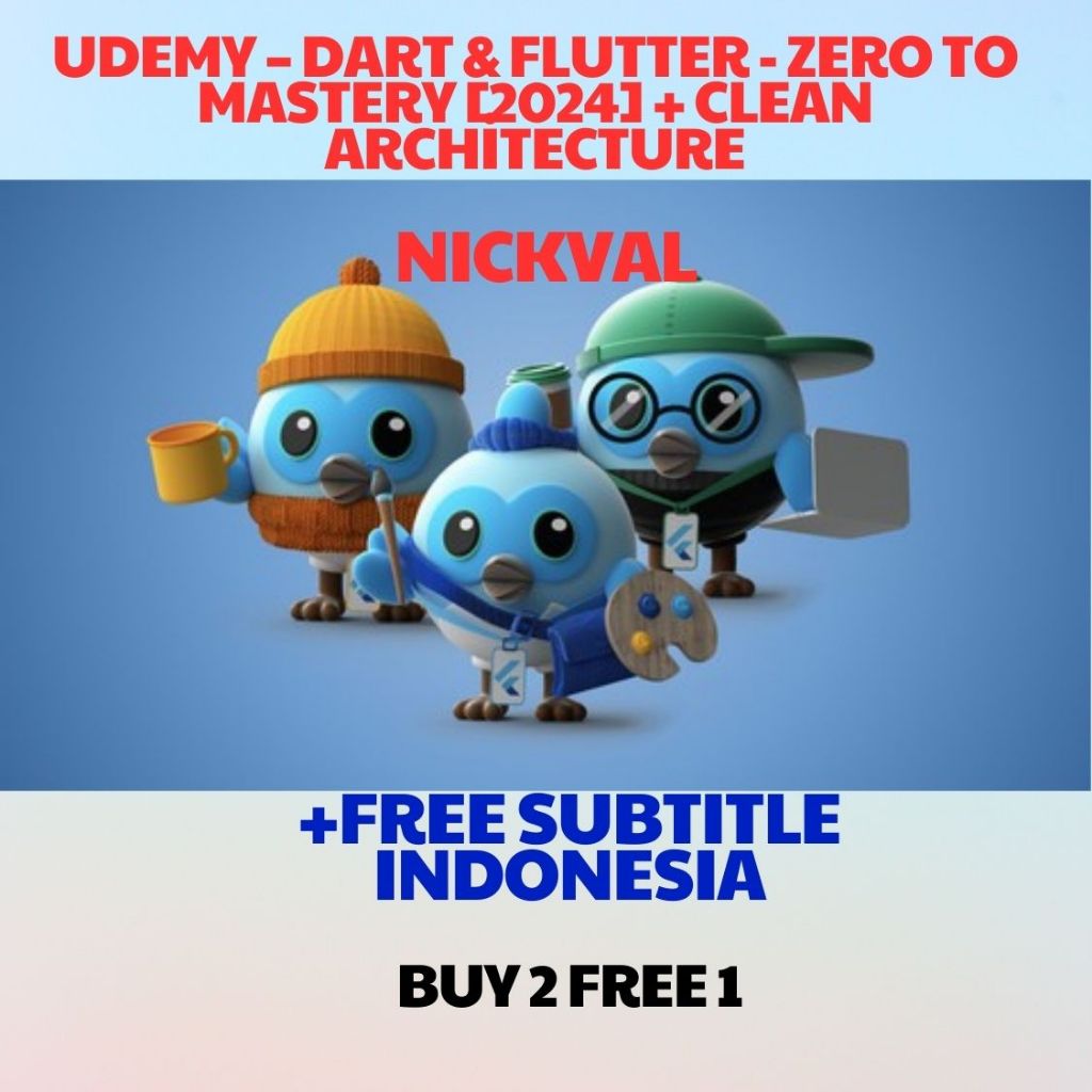 Jual Udemy – Dart & Flutter - Zero to Mastery [2024] + Clean Architecture | Shopee Indonesia