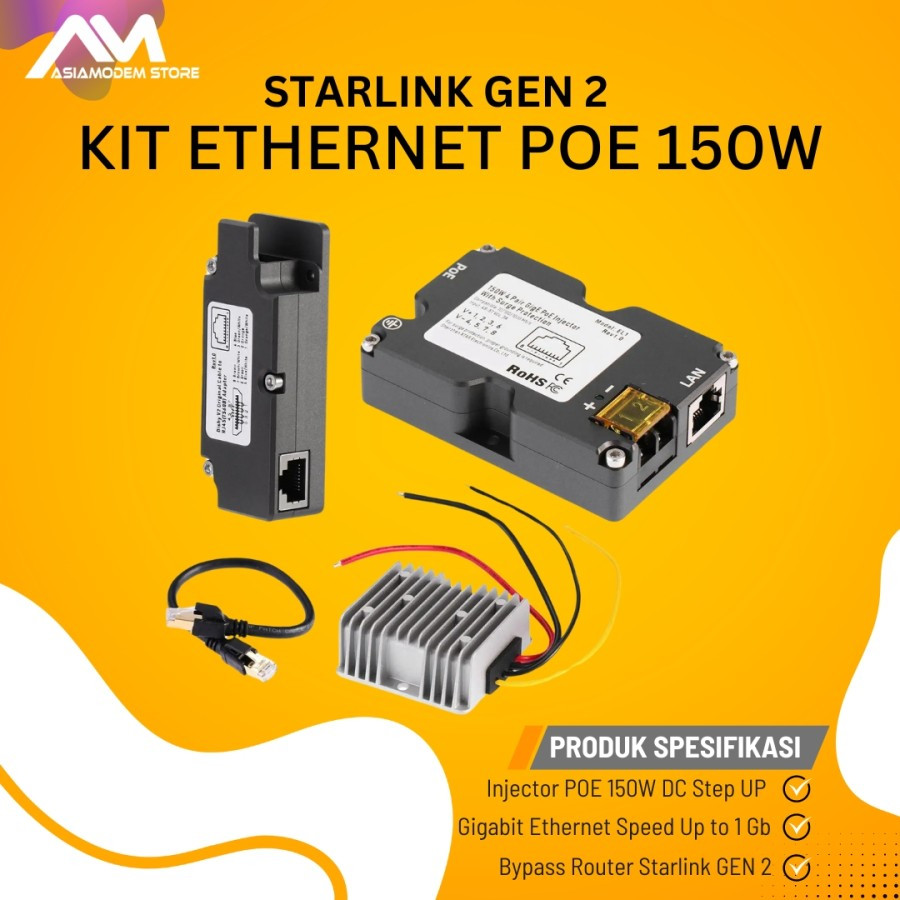 Jual Paket Starlink Kit ETHERNET ADAPTER / LAN / RJ45 Starlink PoE ...