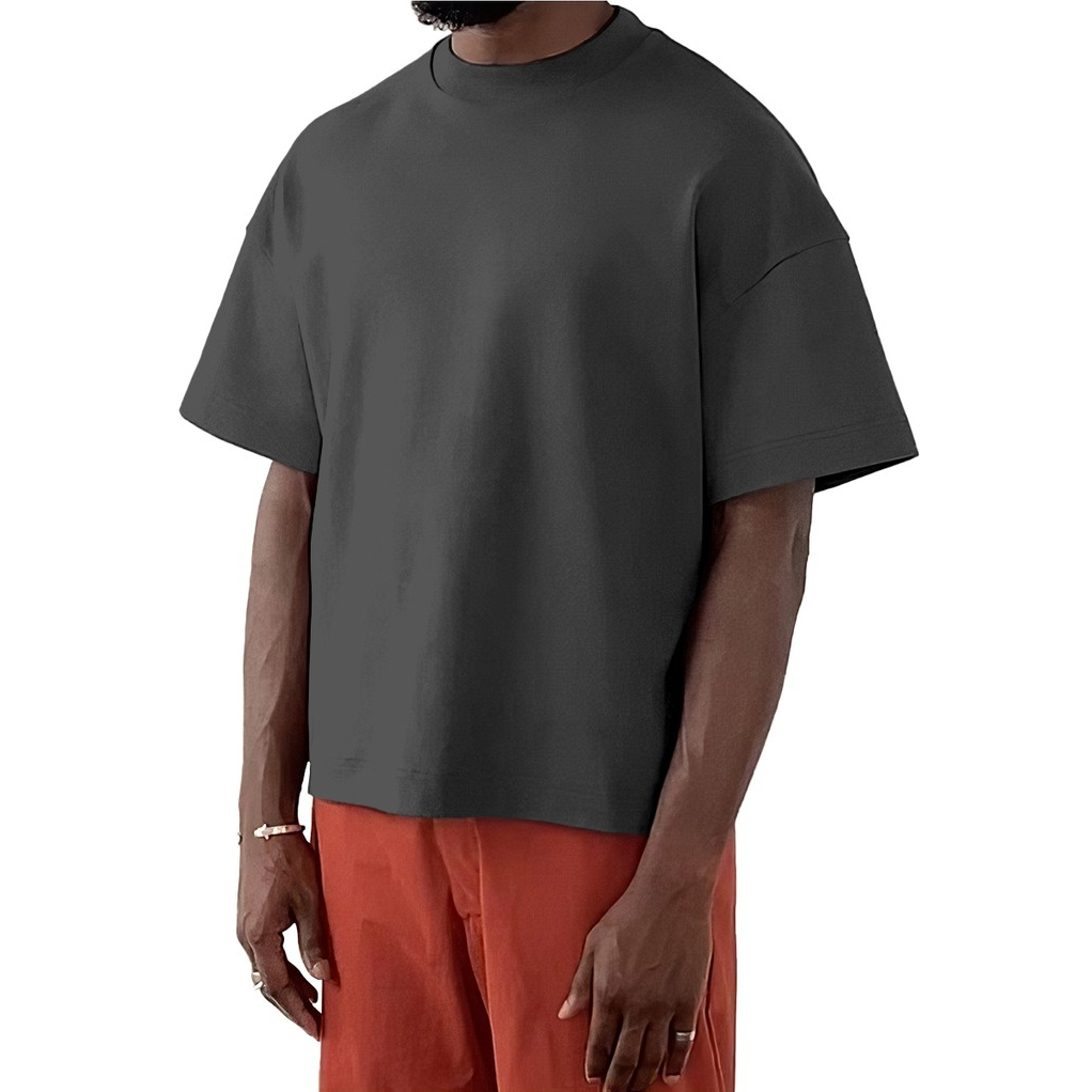 Jual JORN- Tshirt Boxy Heavyweight Dark Gray Kaos Boxy Polos Tebal Baju ...