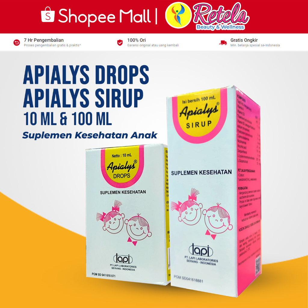 Jual Apialys Drops 10 ml - Apialys Syrup 100 ml / Suplemen Kesehatan ...