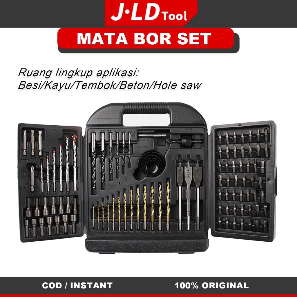 Jual JLD 100pcs mata bor set HSS/Holesaw/Kayu/Tembok/Besi Mata Bor ...
