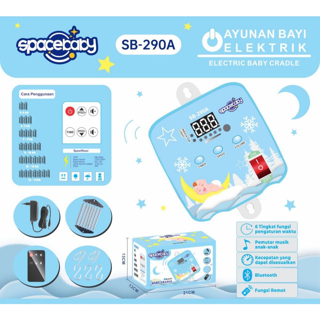 Jual Space Baby Mesin Ayun Elektrik Remote Bluetooth - Electric Baby ...