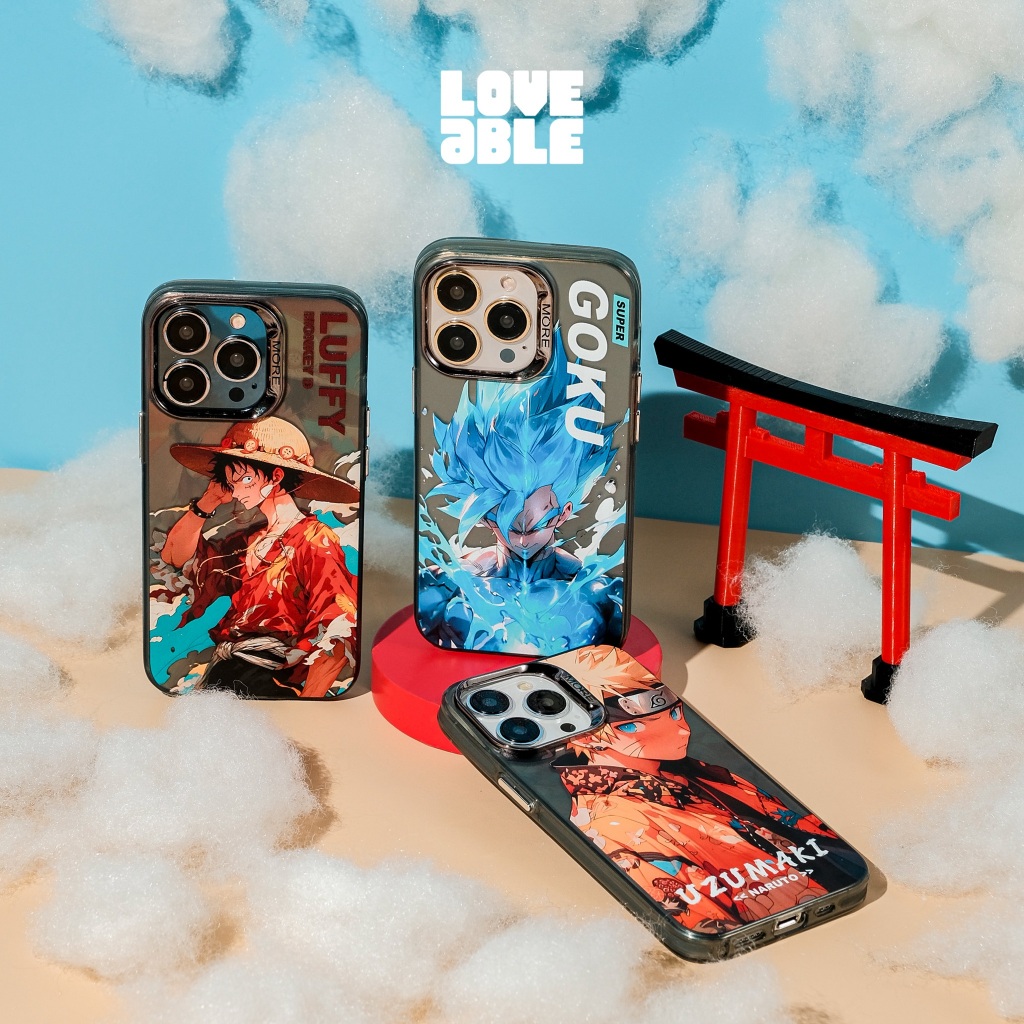 Jual LOVEABLE New Anime Black Matte Series Case Luffy Zoro Goku Gojo ...