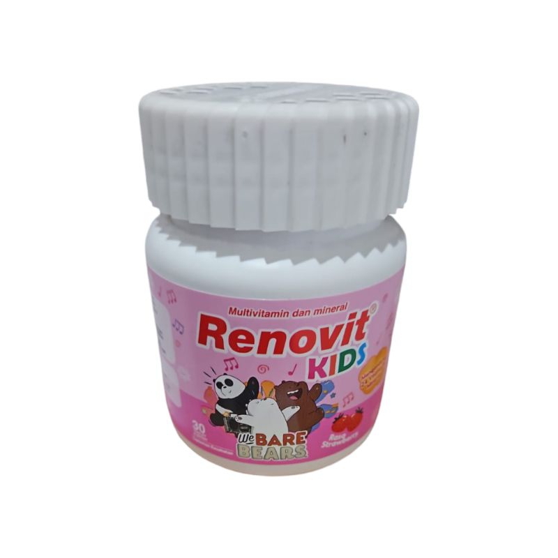 Jual RENOVIT KIDS STRAWBERRY MULTIVITAMIN DAN MINERAL BOTOL 30 TABLET ...