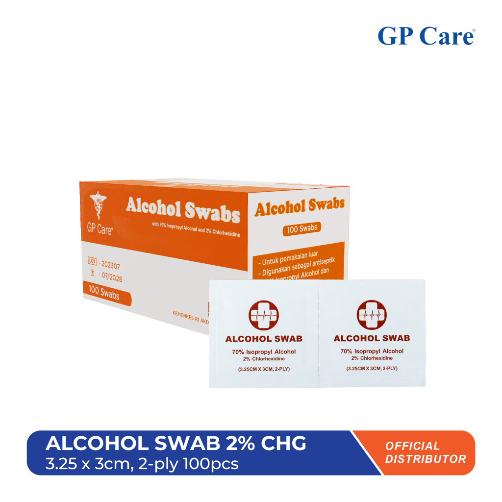 Jual GP Care Alcohol Swab 70% Isopropyl + 2% Chlorhexidine | Shopee ...