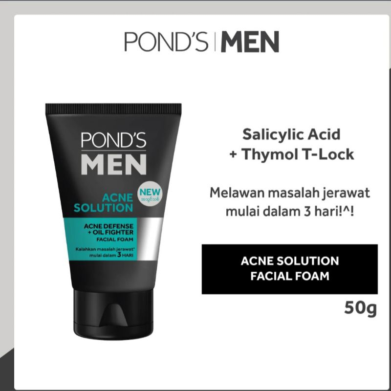 Jual Pond's Men Acne Solution Facial Foam 50g | Shopee Indonesia