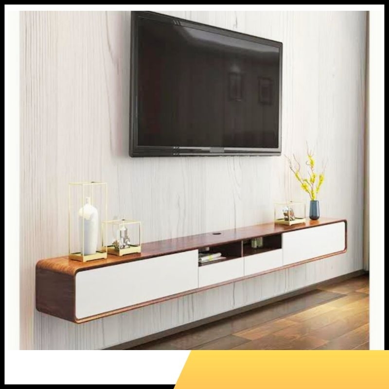 Jual RaK Tv Dinding Minimalis Modern Tempat Penyimpanan Meja Tv Gantung ...